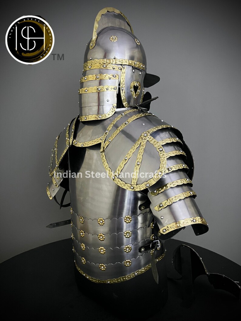 Medieval Hussar Steel Armor: Cosplay LARP Costume With Brass Decor - Etsy