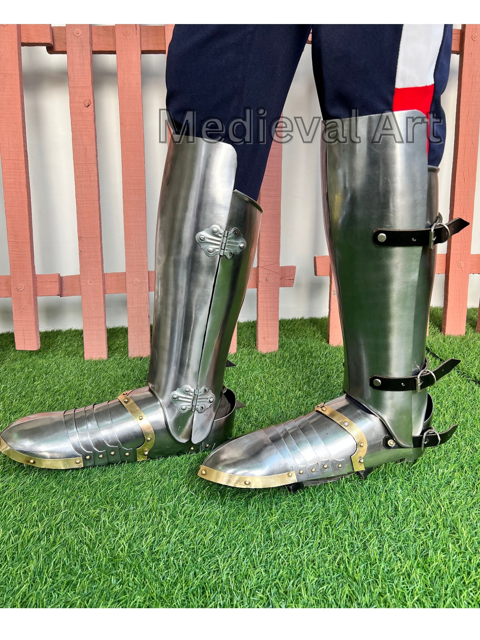 Medieval Knight Leg Guard &sabaton Armor Larp Armor Cosplay - Etsy