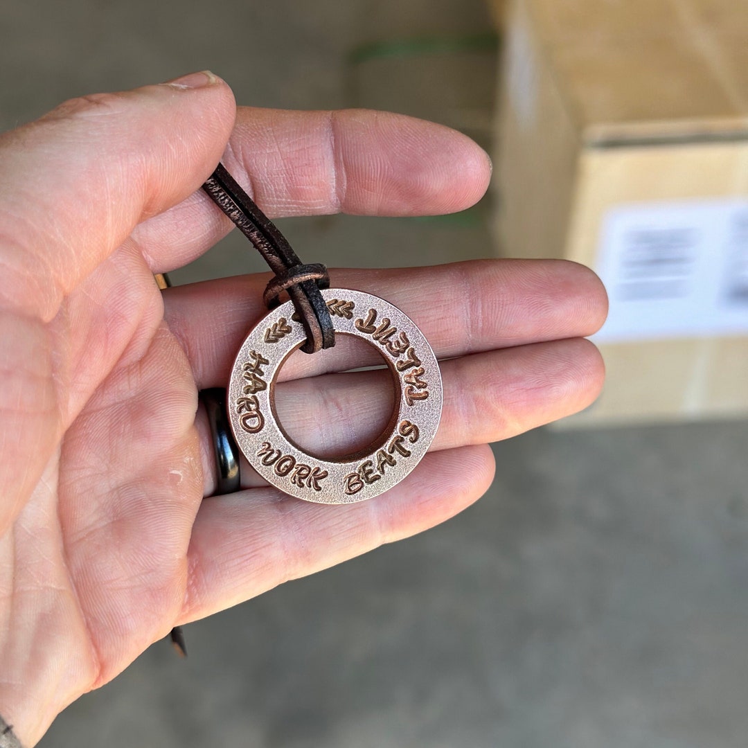 Hard Work Beats Talent Key Chain. Mens. Gift. Copper. Keychain. Hwbt ...