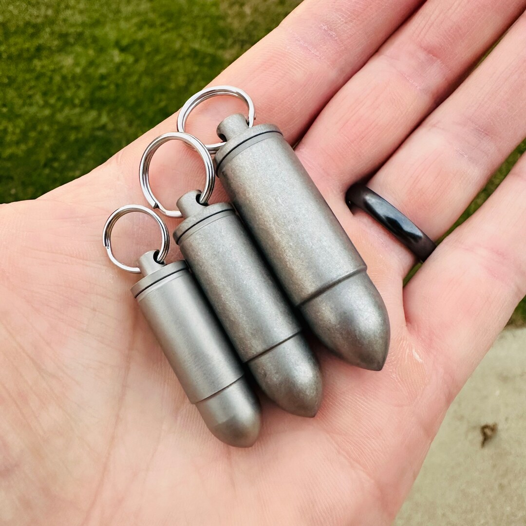 Bullet Titanium Pill Container. EDC. Mens Gift. Gift. Husband Gift ...