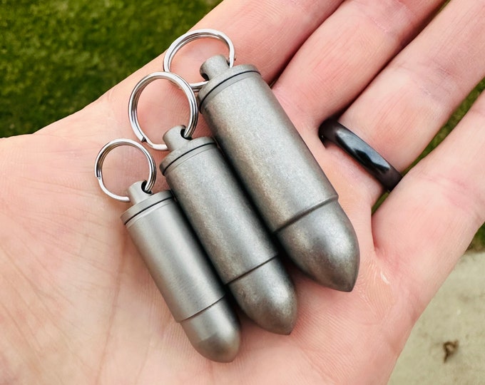 Bullet Titanium Pill Container. EDC. Mens Gift. Gift. Husband Gift ...