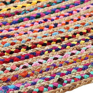 Multi-color Cotton Chindi Rugs Indian Handmade Jute & Cotton - Etsy