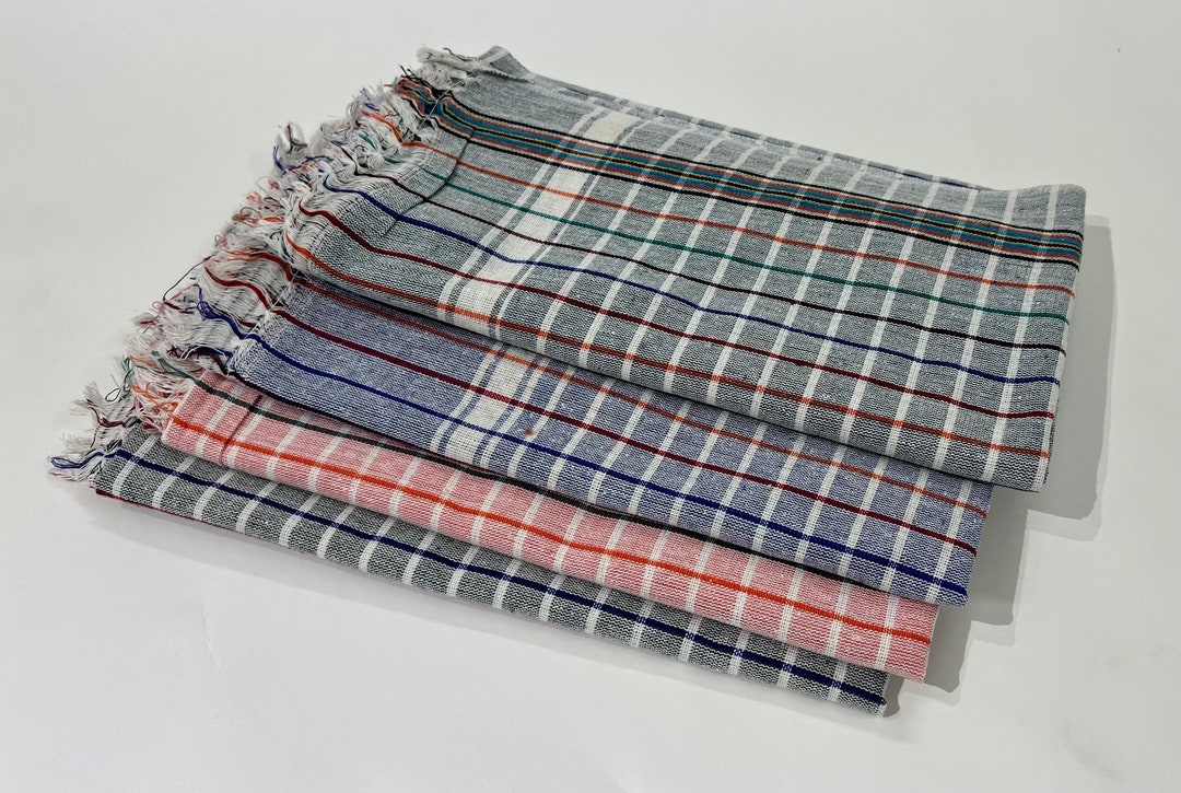 142x70cm Indian Gamcha Towels, Khadi Bath Towels in Lot, Cotton Bath ...