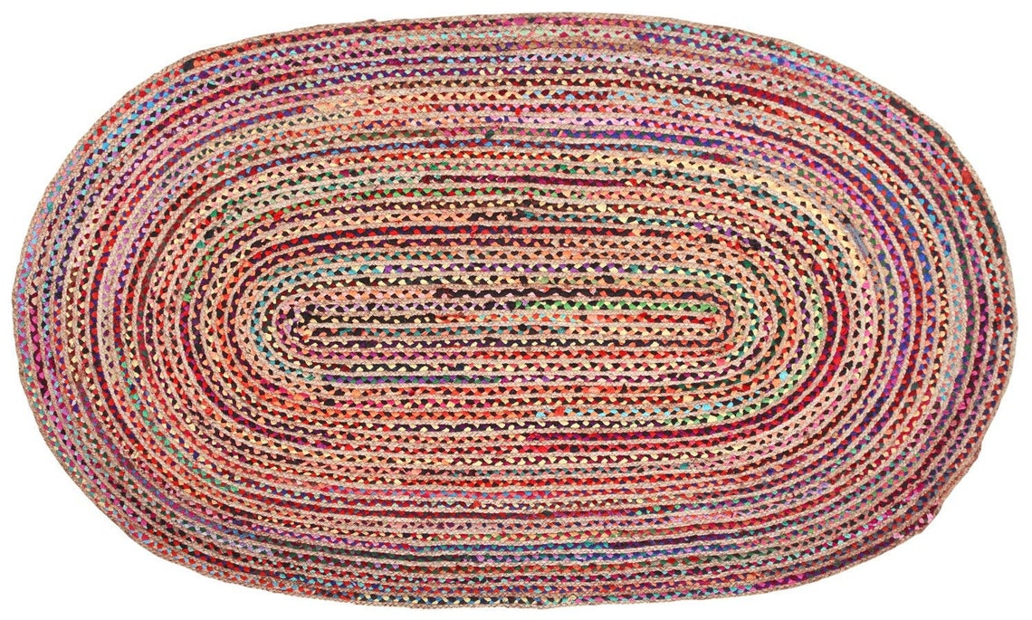 Multi-color Cotton Chindi Rugs Indian Handmade Jute & Cotton - Etsy
