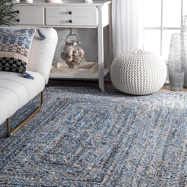 Denim Braided Rug - Etsy