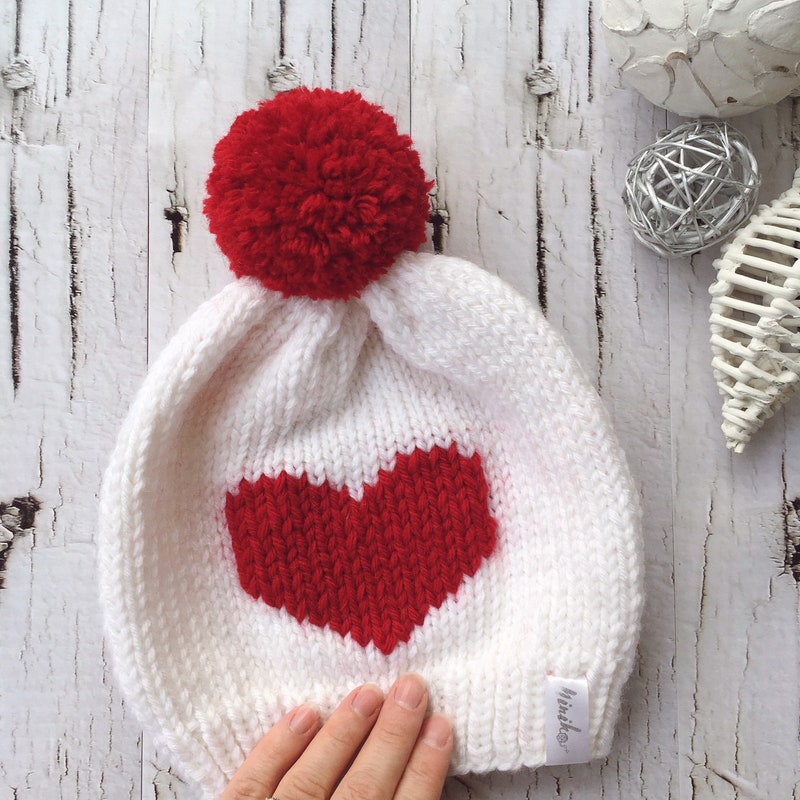 Heart Beanie - Etsy