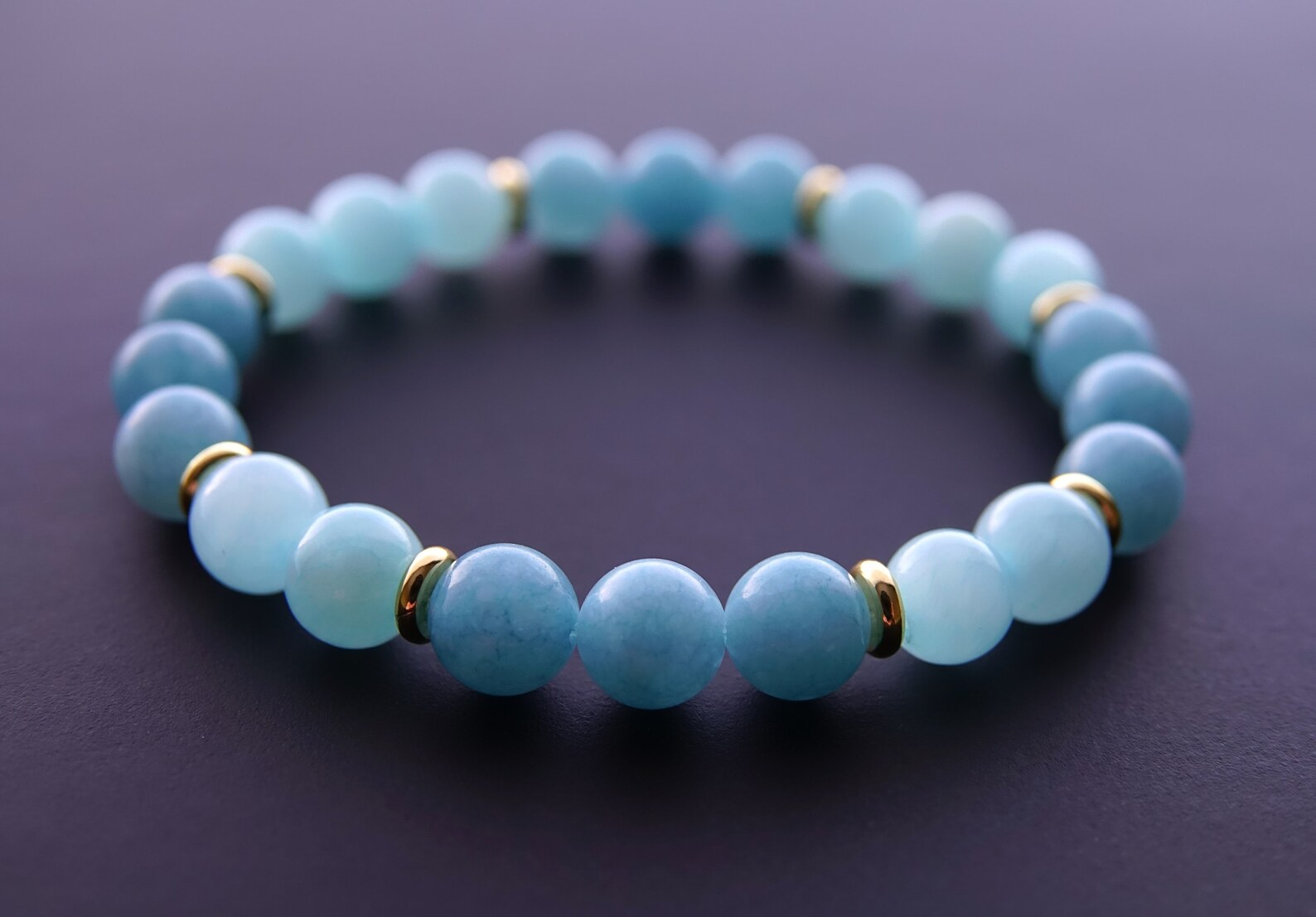 SALE Natural 8mm Ice Blue Persian Jade & Blue Aquamarine - Etsy UK