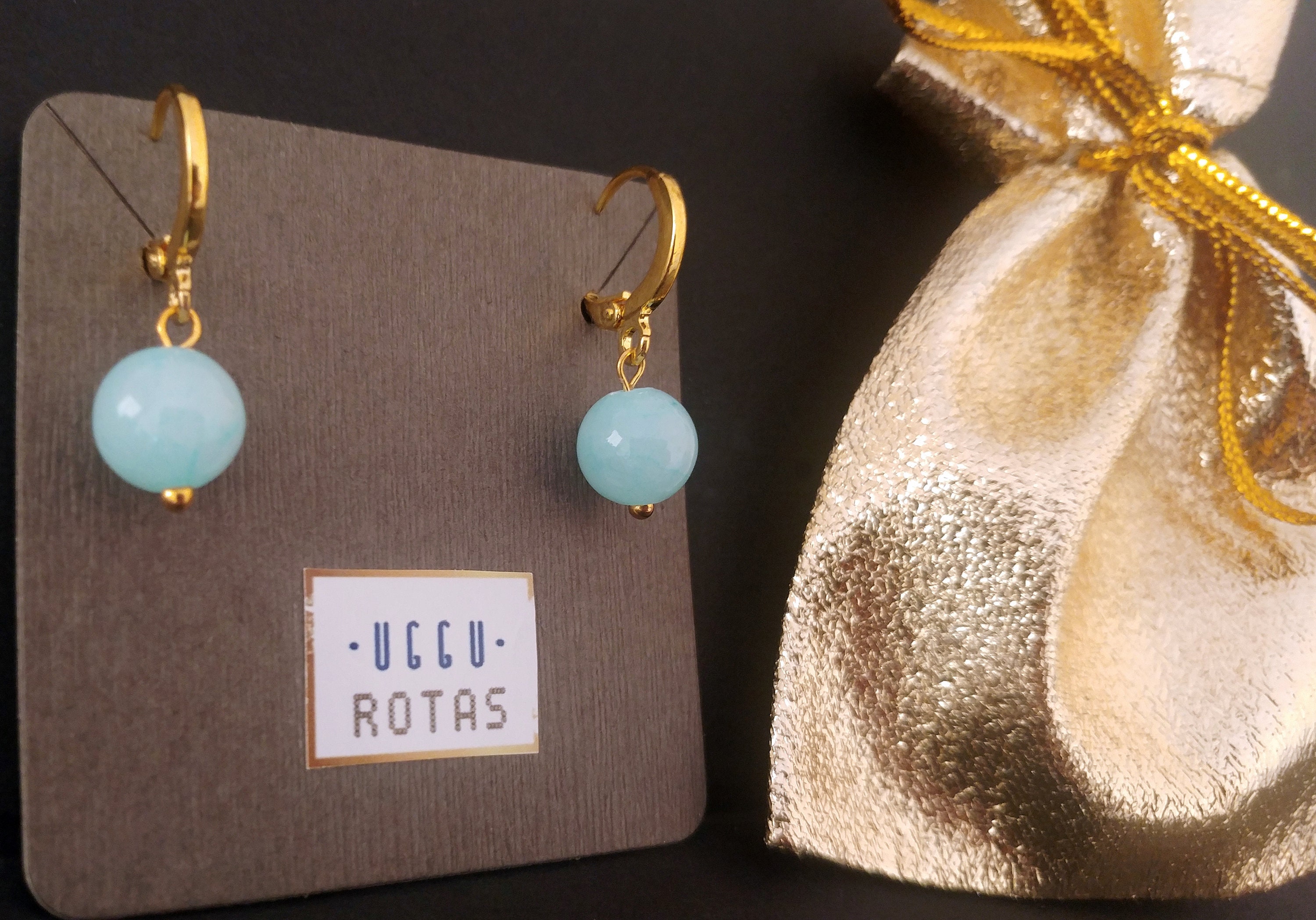 Genuine Ice Blue Persian Jade Gemstone Natural 8mm Stone Minimal Gold ...