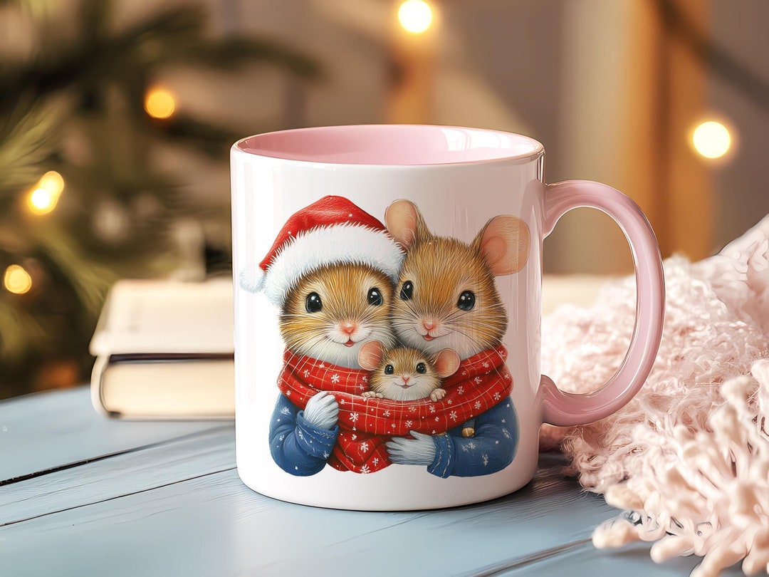 Christmas Mouse Family Clipart – Cozy Winter Illustration , Perfect for ...
