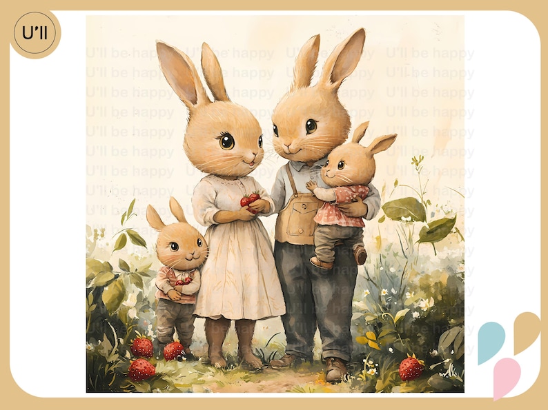 10 High-quality Family Rabbit Illustrations – Whimsical Animal Art for ...