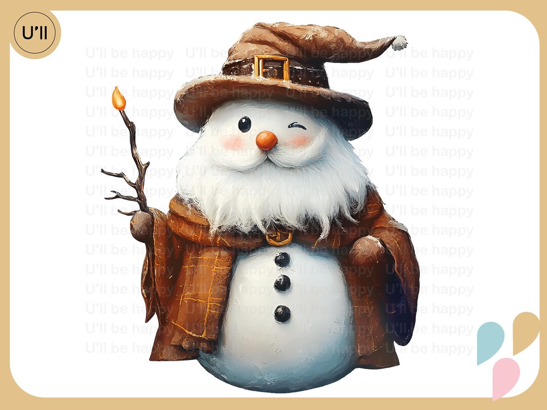 Charming Wizard Snowman Decoration - Png+jpg,magic Academy Inspired ...