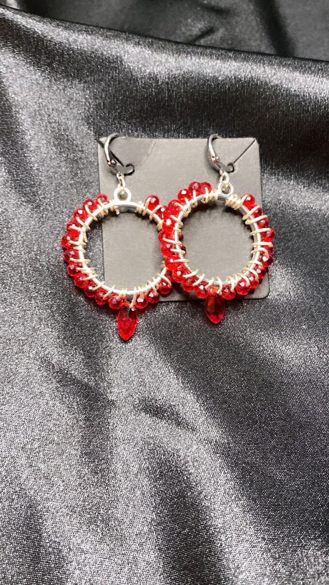 Red Hoop Earrings, Round Earrings, Drop Earrings, Gifts Under 20, Cute ...