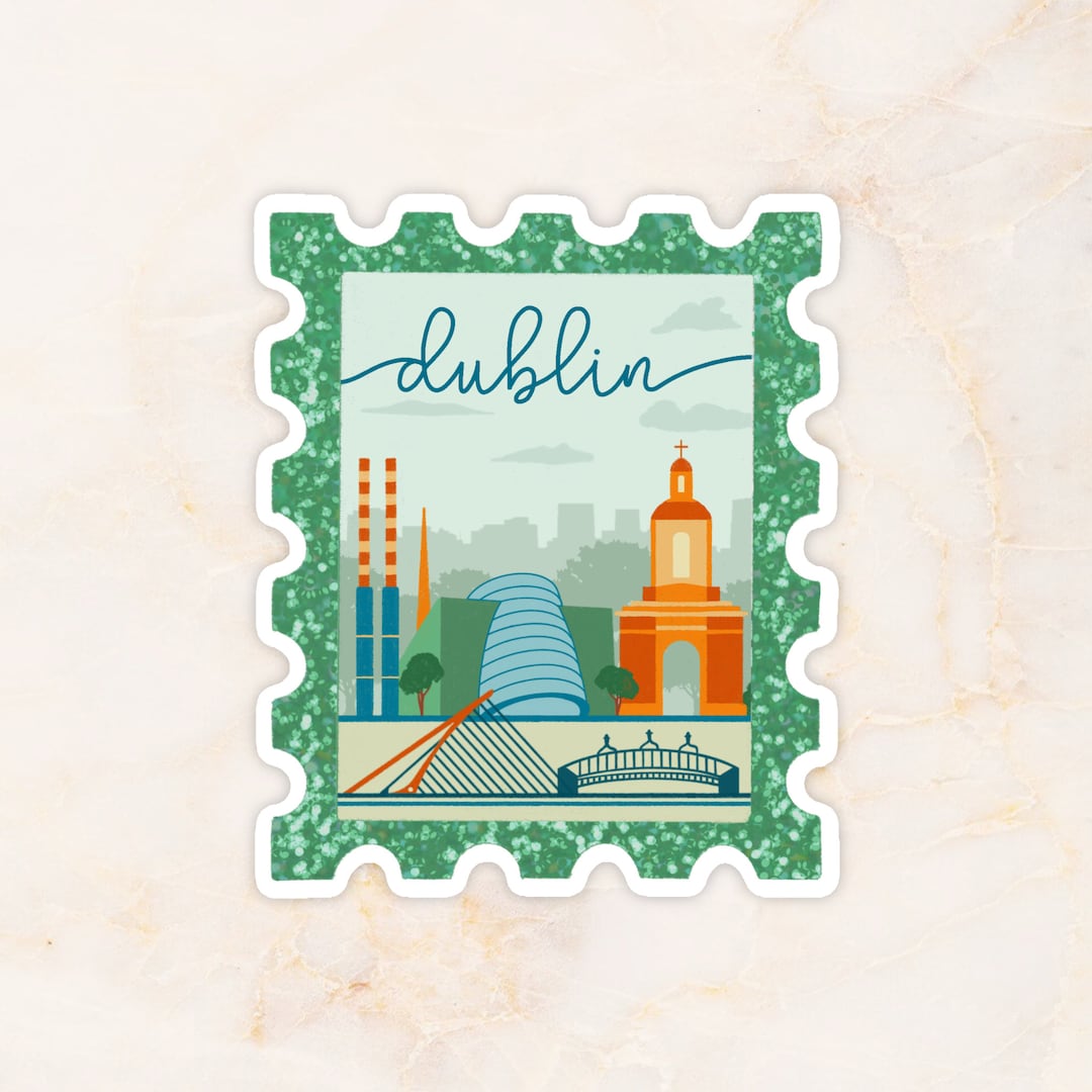 Dublin Stamp Glitter Vinyl Sticker - Etsy