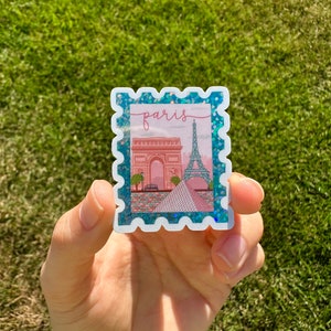 Paris Stamp Glitter Vinyl Sticker - Etsy