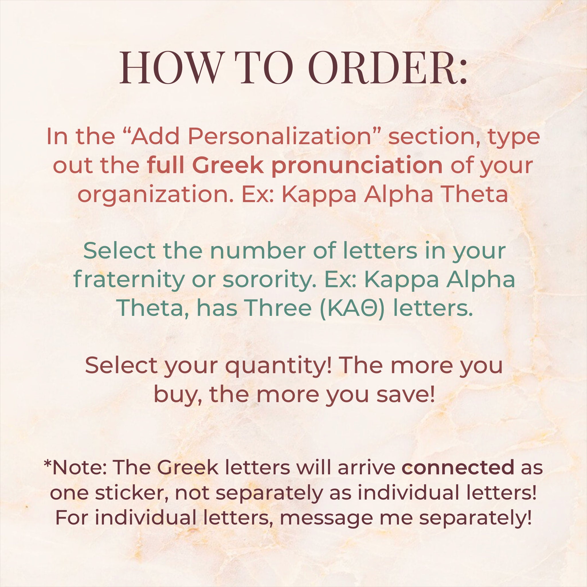 CUSTOM Greek Letters Vinyl Sticker | Etsy