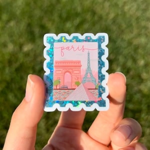 Paris Stamp Glitter Vinyl Sticker - Etsy