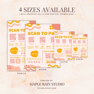 Scan to Pay Editable Template, Scan and Pay Sign, Printable QR Code ...