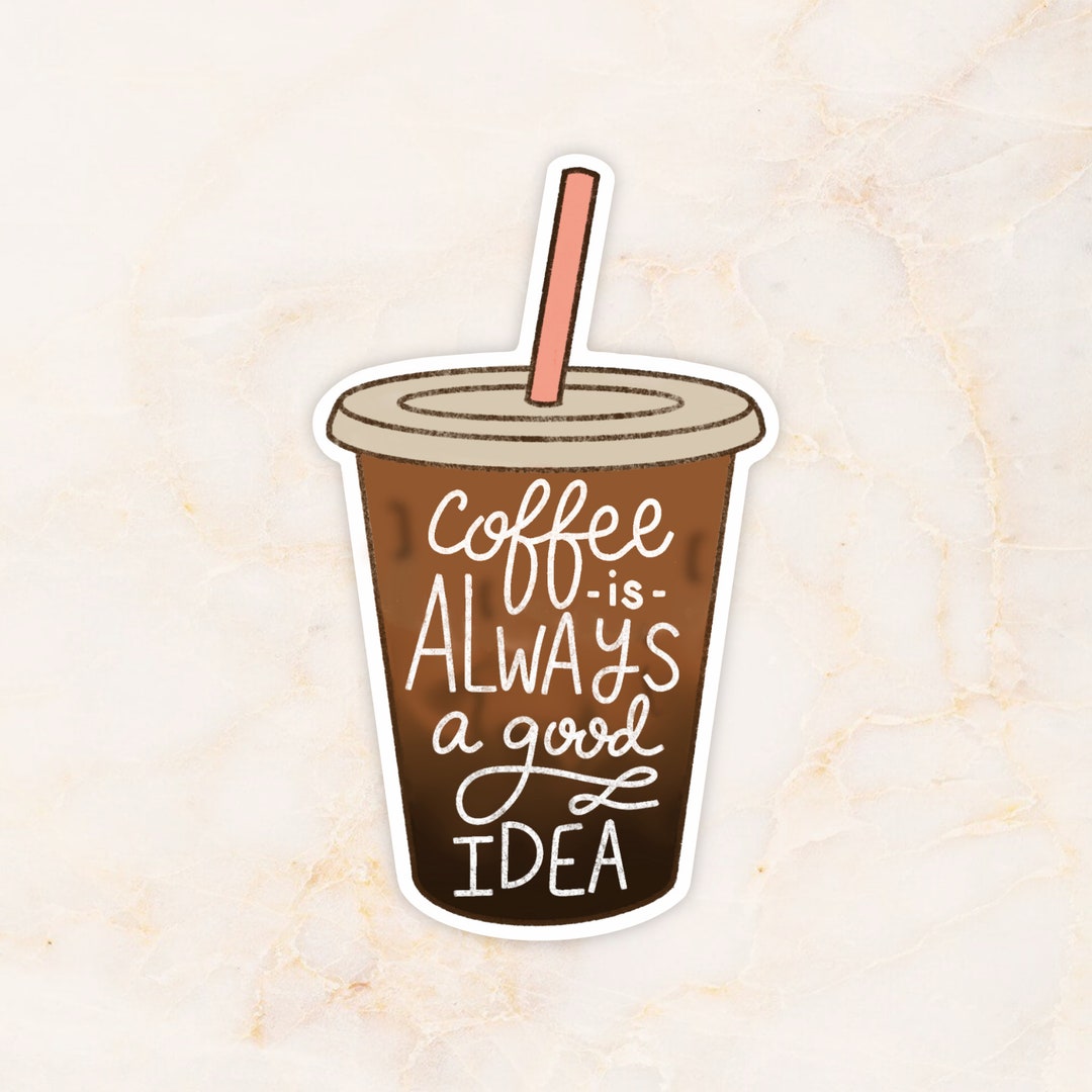 Iced Coffee Laminated Vinyl Sticker - Etsy