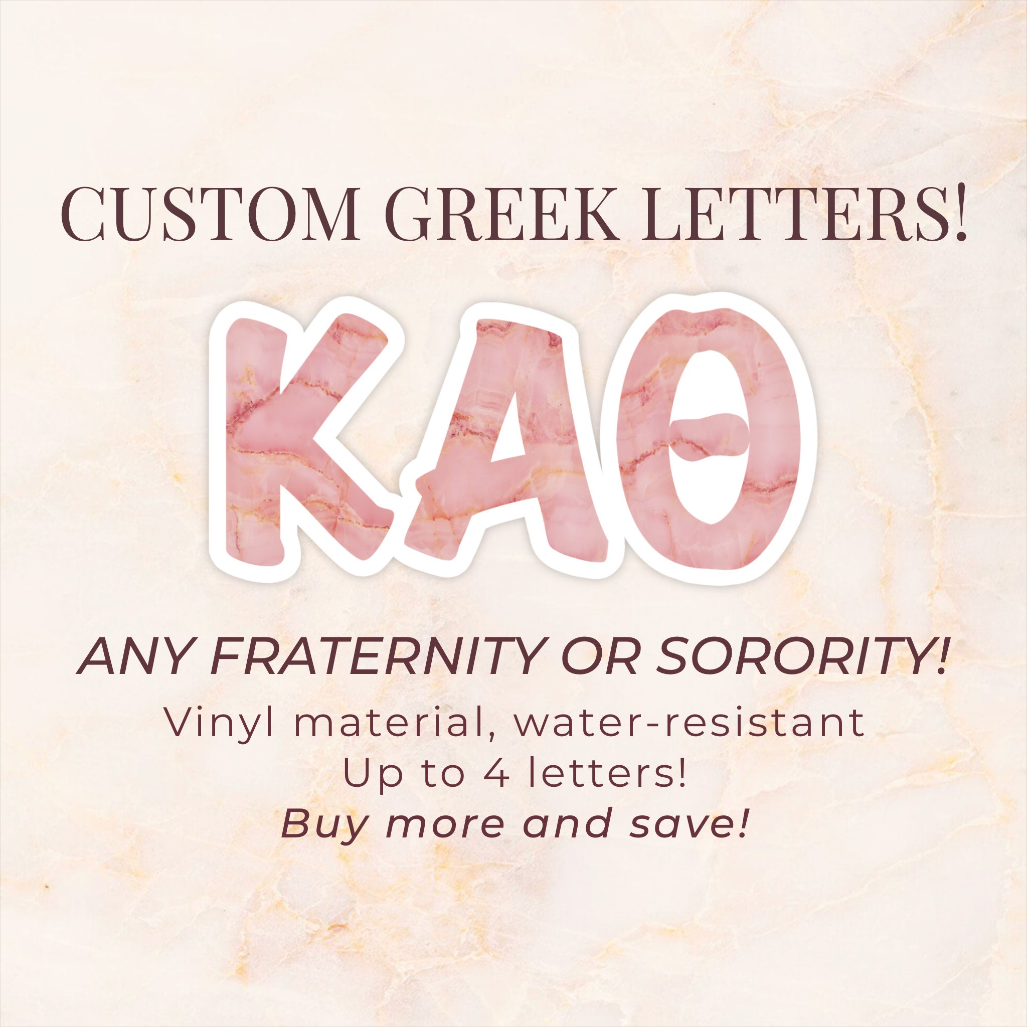 CUSTOM Greek Letters Vinyl Sticker | Etsy