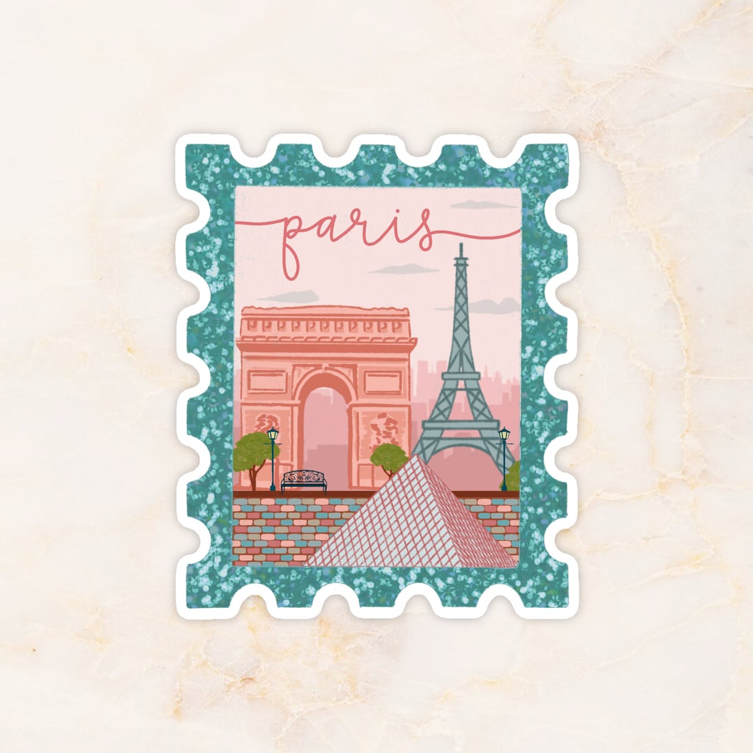Paris Stamp Glitter Vinyl Sticker - Etsy