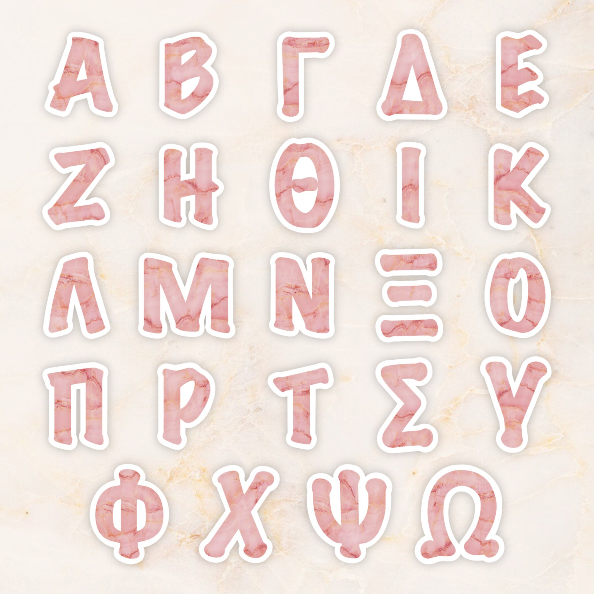 CUSTOM Greek Letters Vinyl Sticker | Etsy