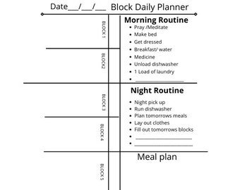 Daily Planner, Block Schedule, Printable Planner, Fillable/editable ...