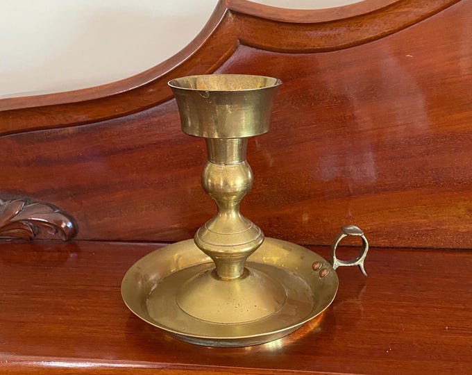 Vintage Tall Brass Candlestick Holder, Christmas Gift, Gift for Him ...