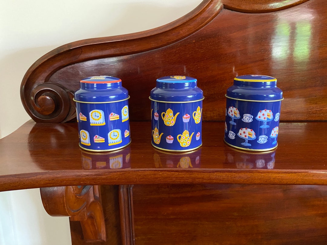 Set of 3 Small Afternoon Tea Theme Whittard Tea Tins, Storage Tin, Tea ...