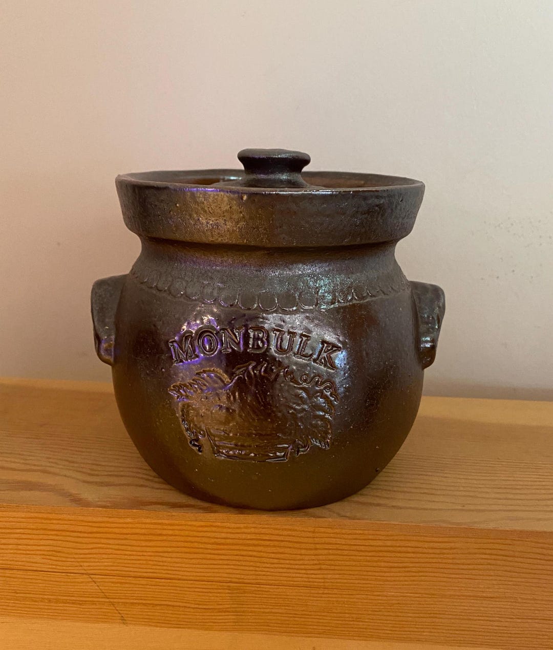Vintage Aussie Bendigo Pottery Monbulk Jam Crock With Lid, Rustic ...