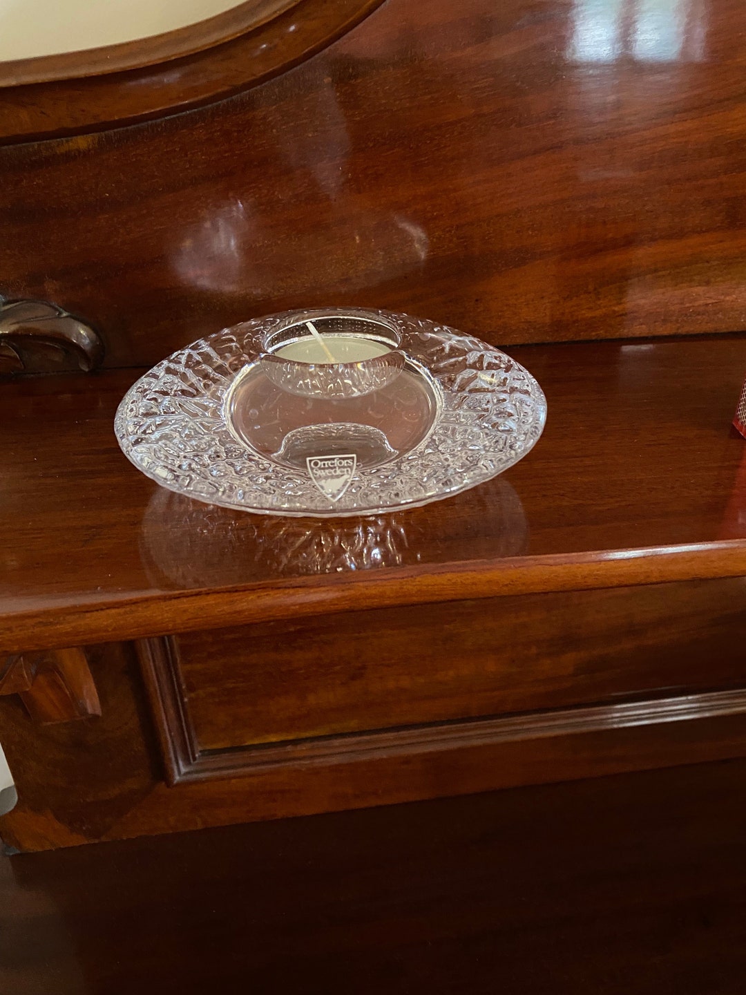 Vintage Orrefors Crystal Discus Tea Light Candle Holder, Elegant Mother ...