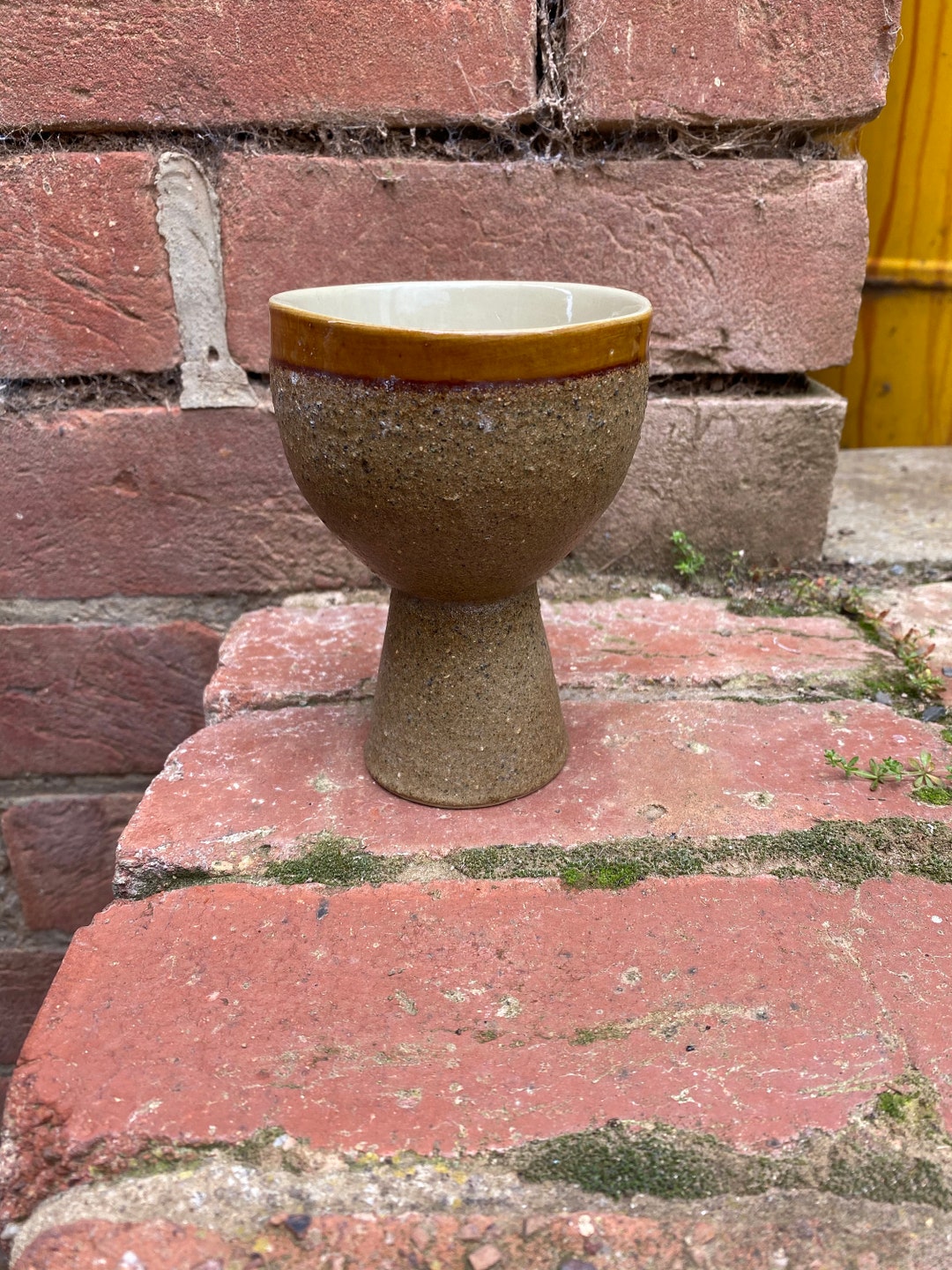 Vintage Ceramic Goblet, Medieval Style, Hand Formed, Pottery, Wine ...