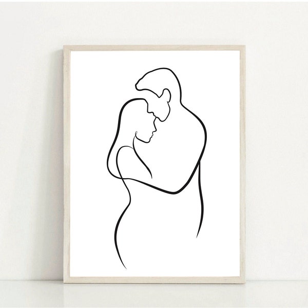 Couple Line Art - Etsy