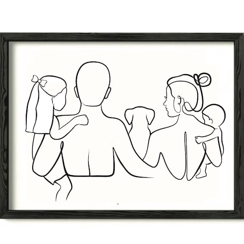 Custom Family Line Art Drawing From Photo - Etsy