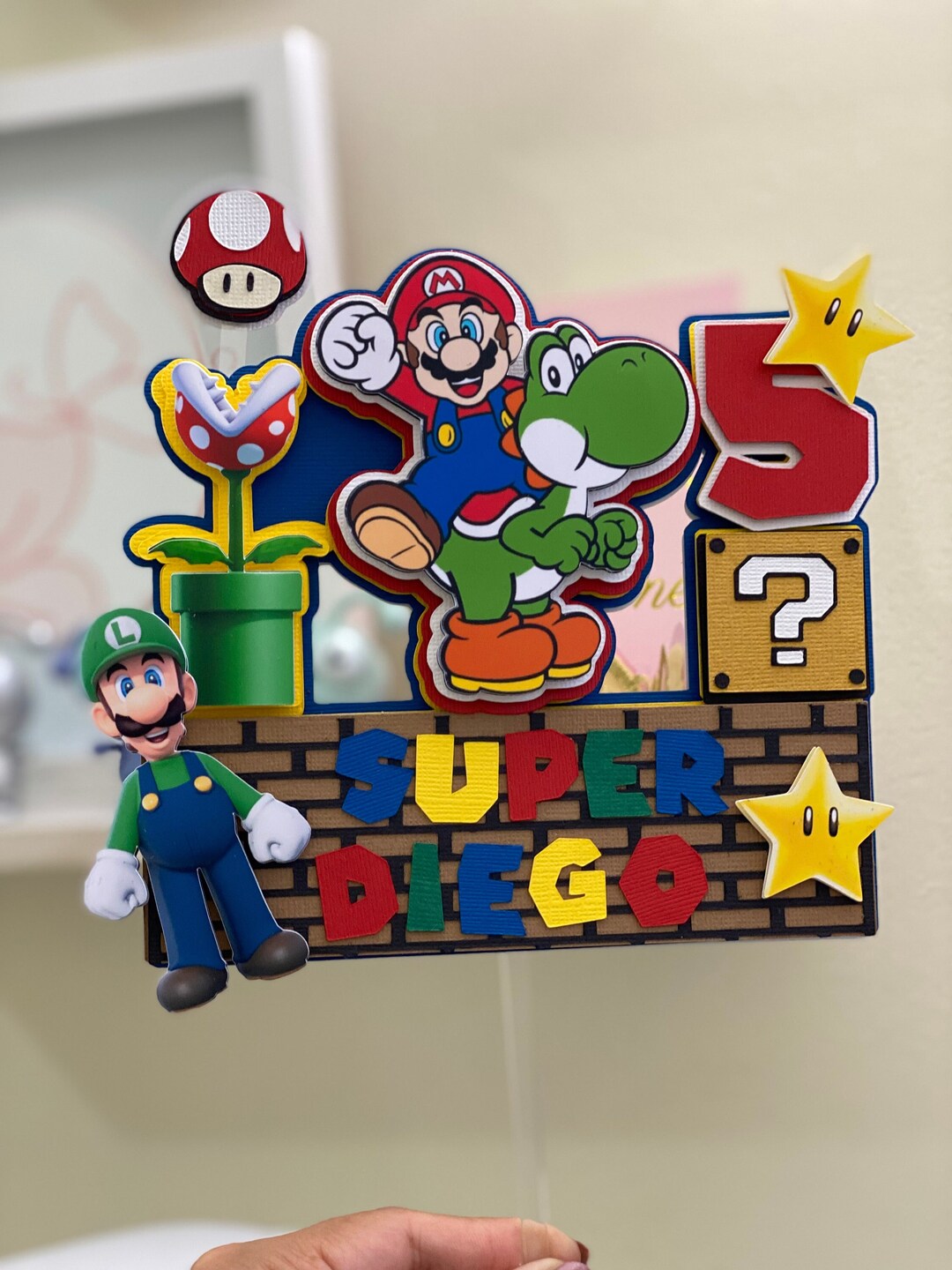 Super Mario Cake Topper, Super Mario Topper, Super Nintendo Topper - Etsy