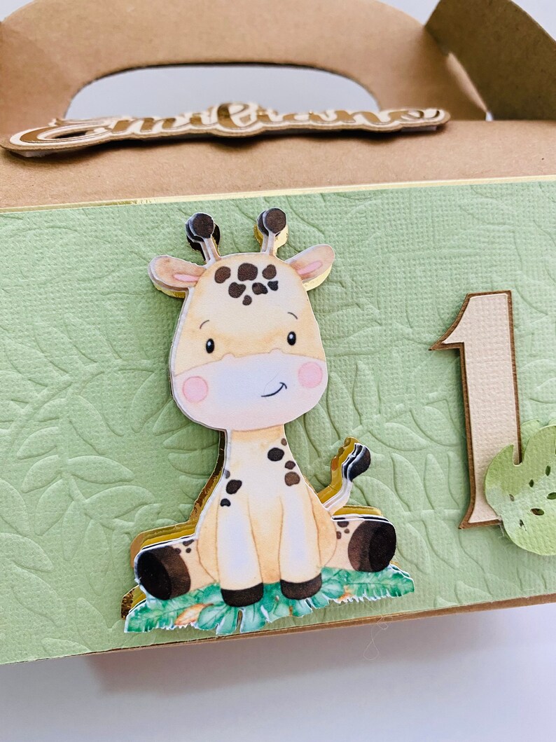 Safari Animal Favor Boxes Giraffe Theme Birthday Safari Gable | Etsy