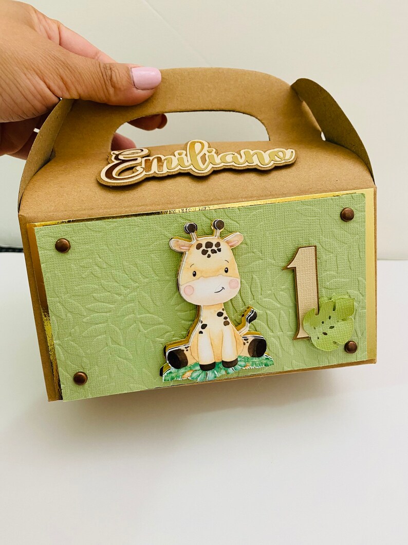 Safari Animal Favor Boxes Giraffe Theme Birthday Safari Gable - Etsy