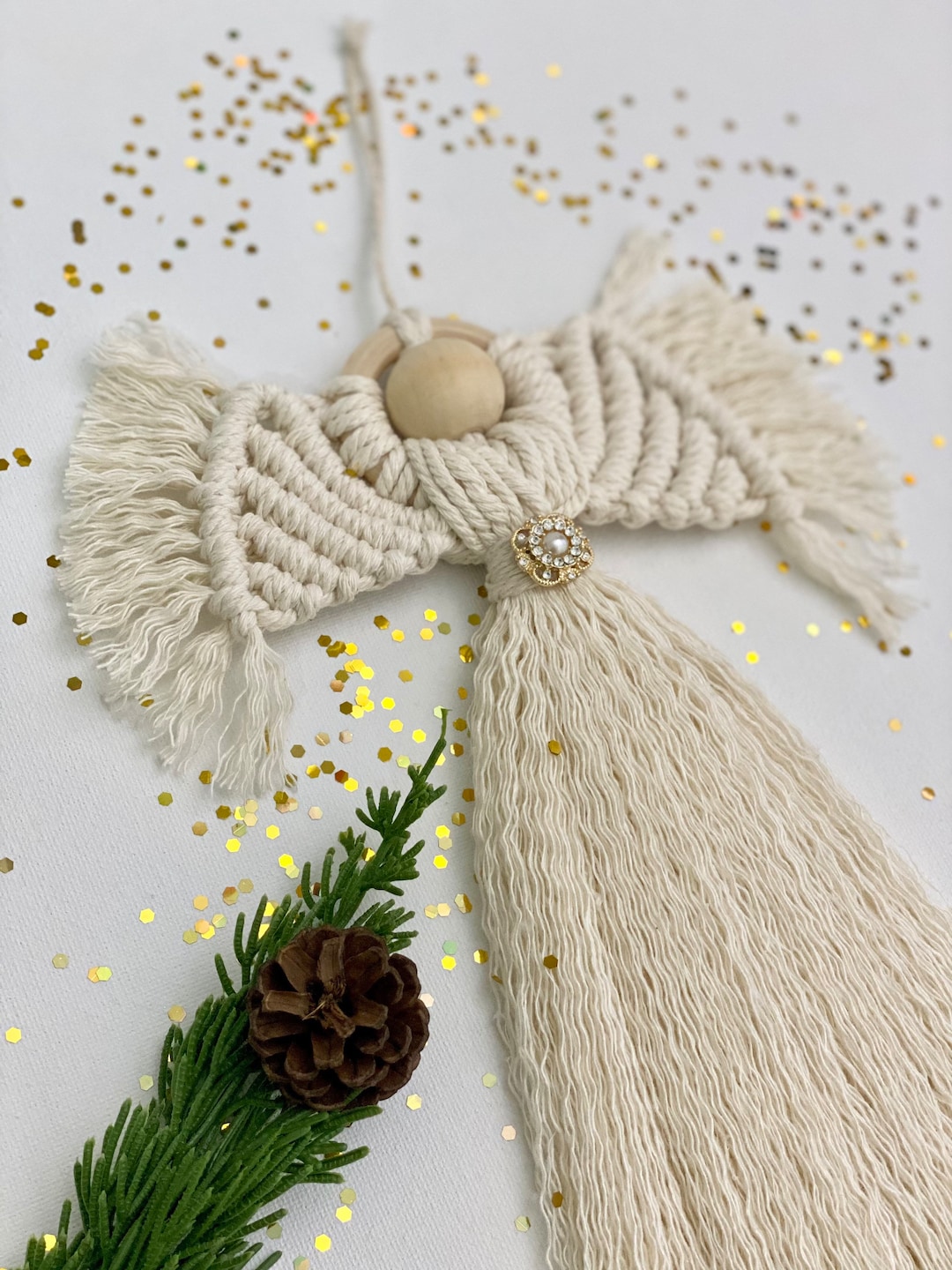 Macrame Angel Christmas Ornament Macrame Ornament Macrame Angel ...