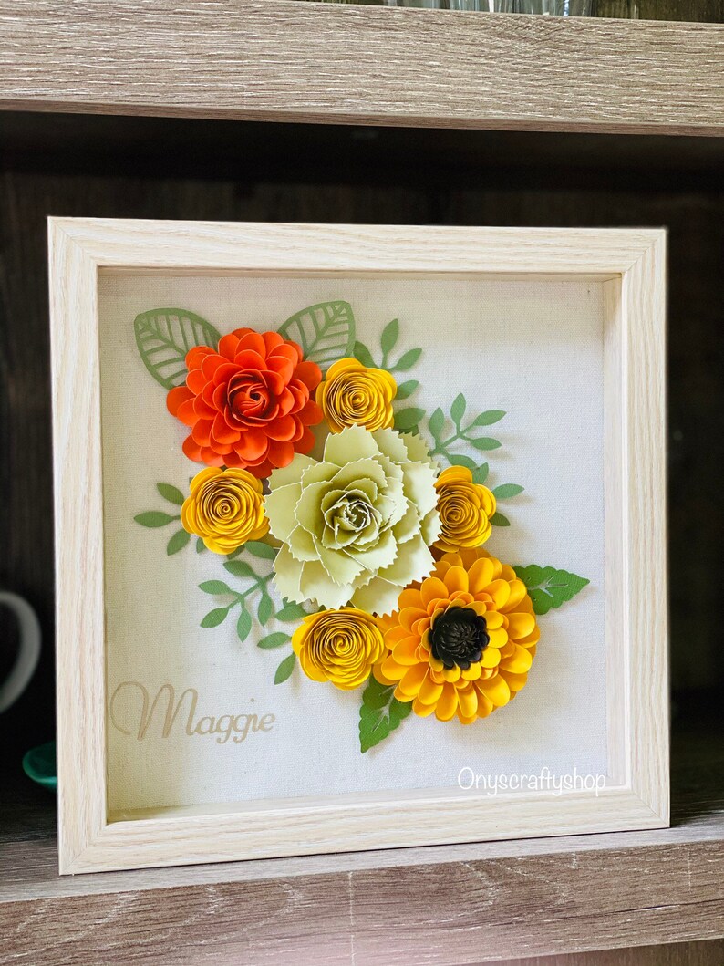 Flower Shadow Box Custom Shadow Box | Etsy