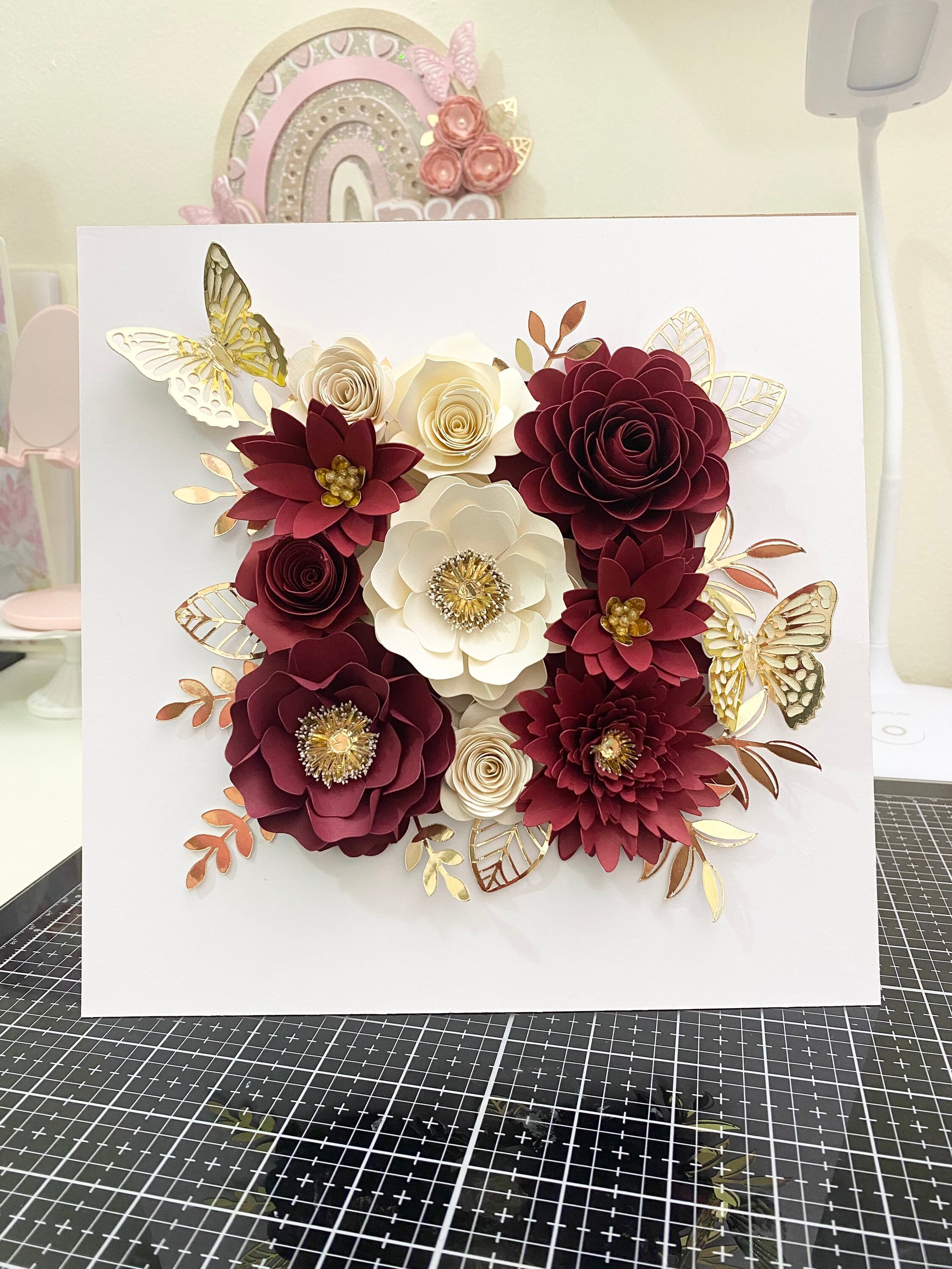 Paper Flowers Shadow Box Shadow Box Custom Shadow Box - Etsy Canada