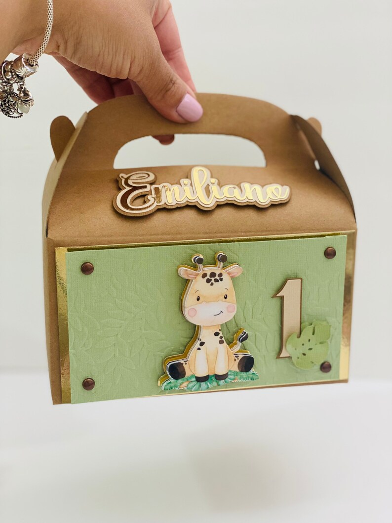 Safari Animal Favor Boxes Giraffe Theme Birthday Safari Gable | Etsy