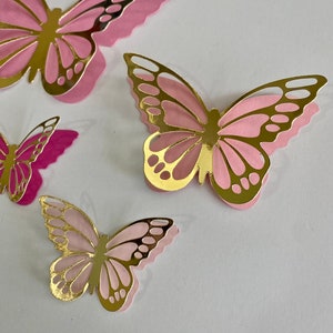 Pink Butterfly Cut Outs Paper Butterflies Set of 12 Butterflies Pink ...