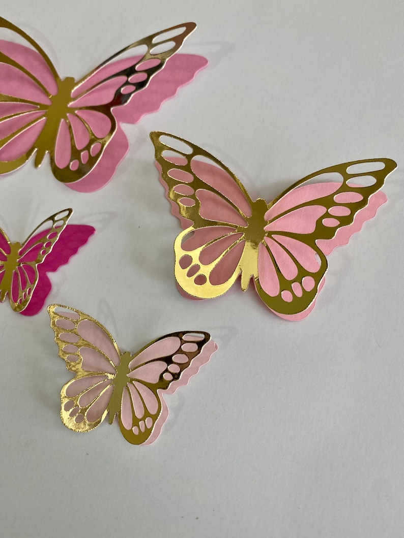 Pink Butterfly Cut Outs Paper Butterflies Set of 12 - Etsy