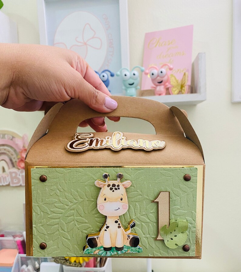 Safari Animal Favor Boxes Giraffe Theme Birthday Safari Gable | Etsy