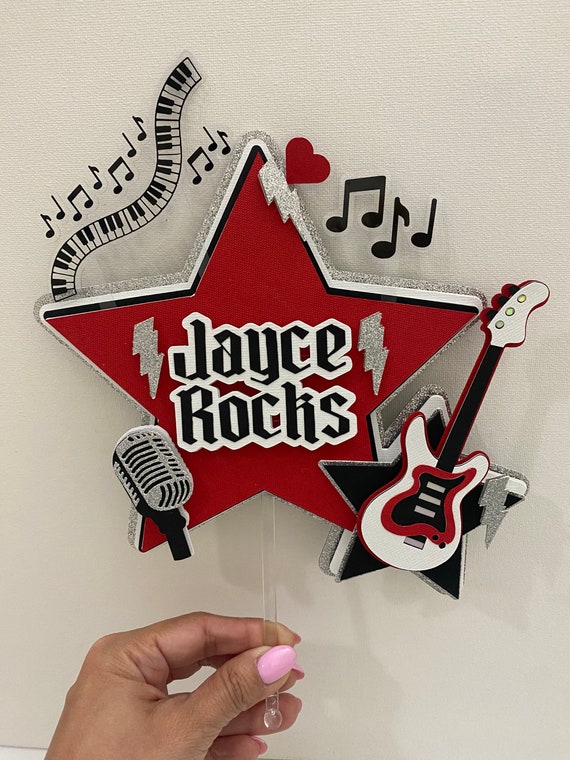 Rock Star Birthday Cake Toppers