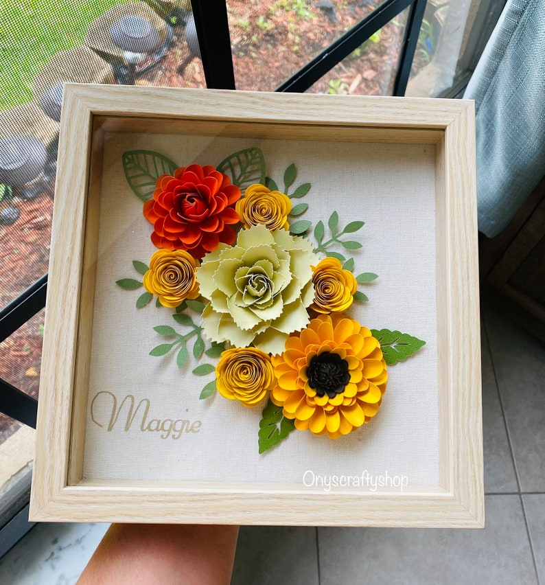 Flower Shadow Box Custom Shadow Box | Etsy
