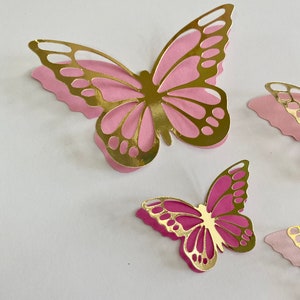 Pink Butterfly Cut Outs Paper Butterflies Set of 12 Butterflies Pink ...