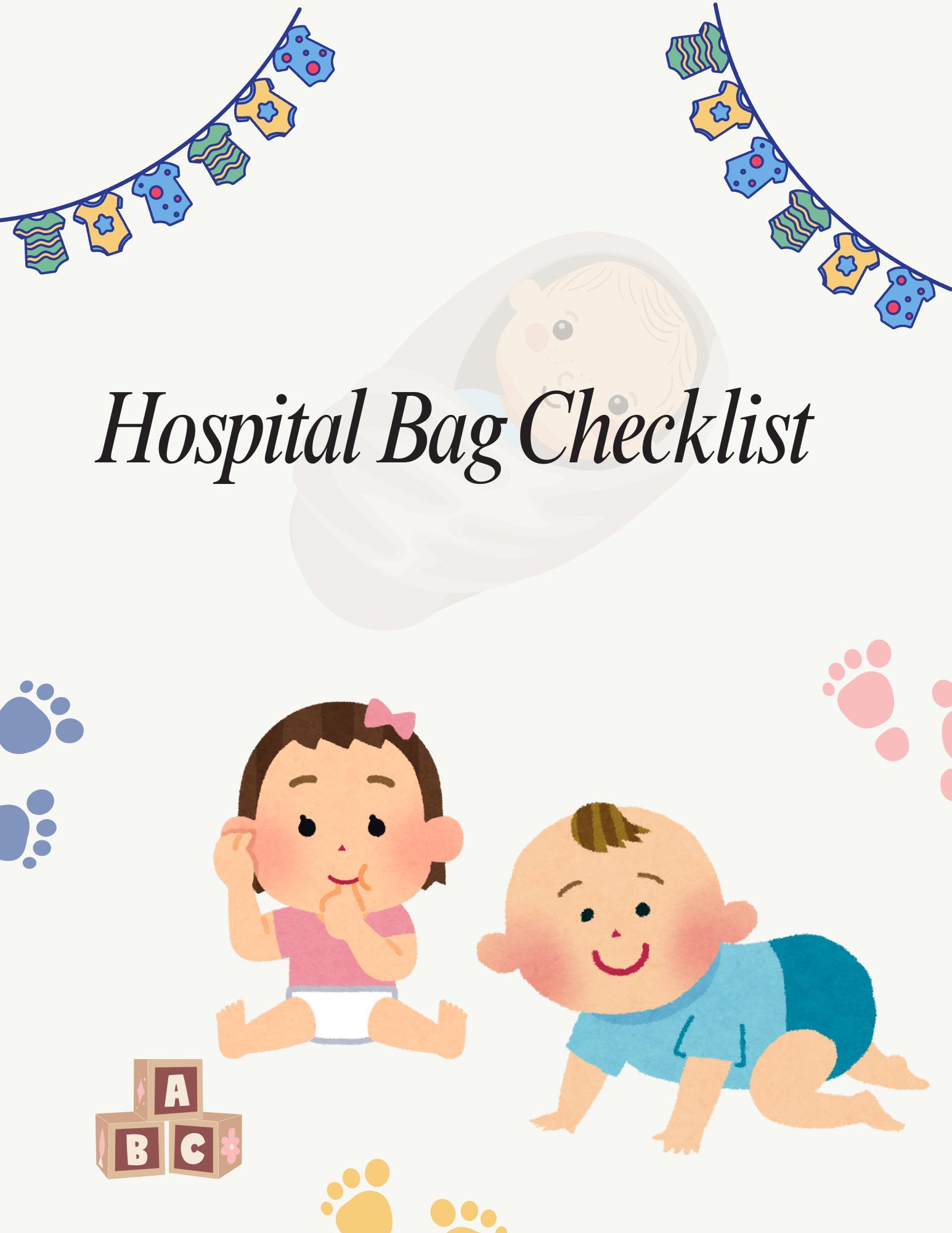 Baby Hospital Bag Checklist | Going Home Checklist | Printable ...
