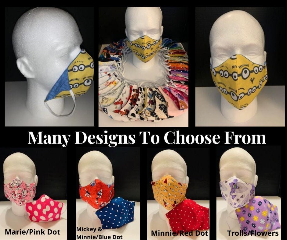 Face Mask/Covering Characters Soft Reusable Washable | Etsy