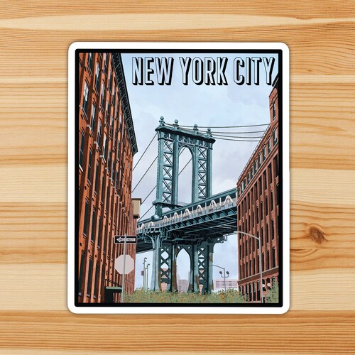 New York Skyline Vinyl Sticker Manhattanbest Friend Gift - Etsy