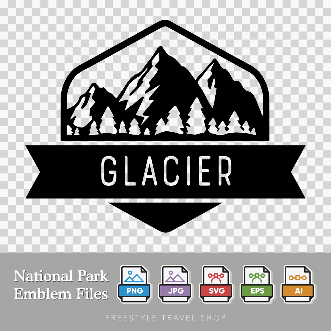 Glacier National Park Emblem - Digital Download | SVG, PNG, AI, & More ...